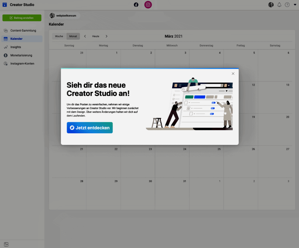 Instagram Creator Studio einsetzen für Deinen Instagram-Content