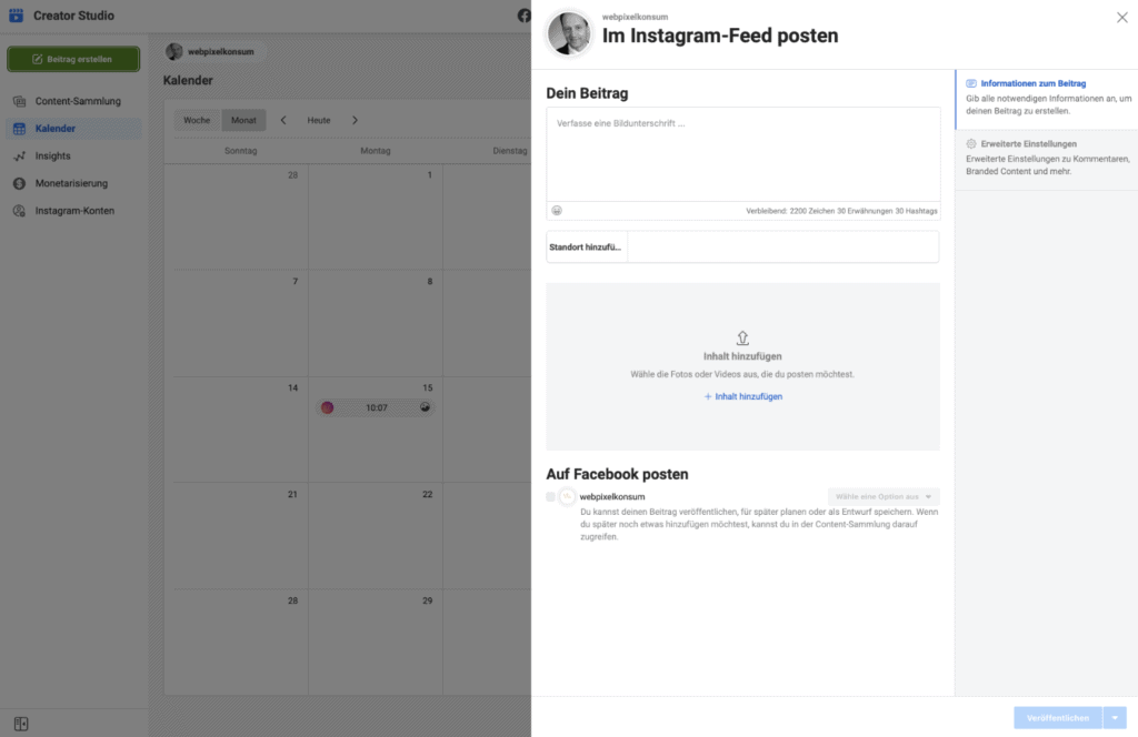 Instagram Creator Studio einsetzen für Deinen Instagram-Content